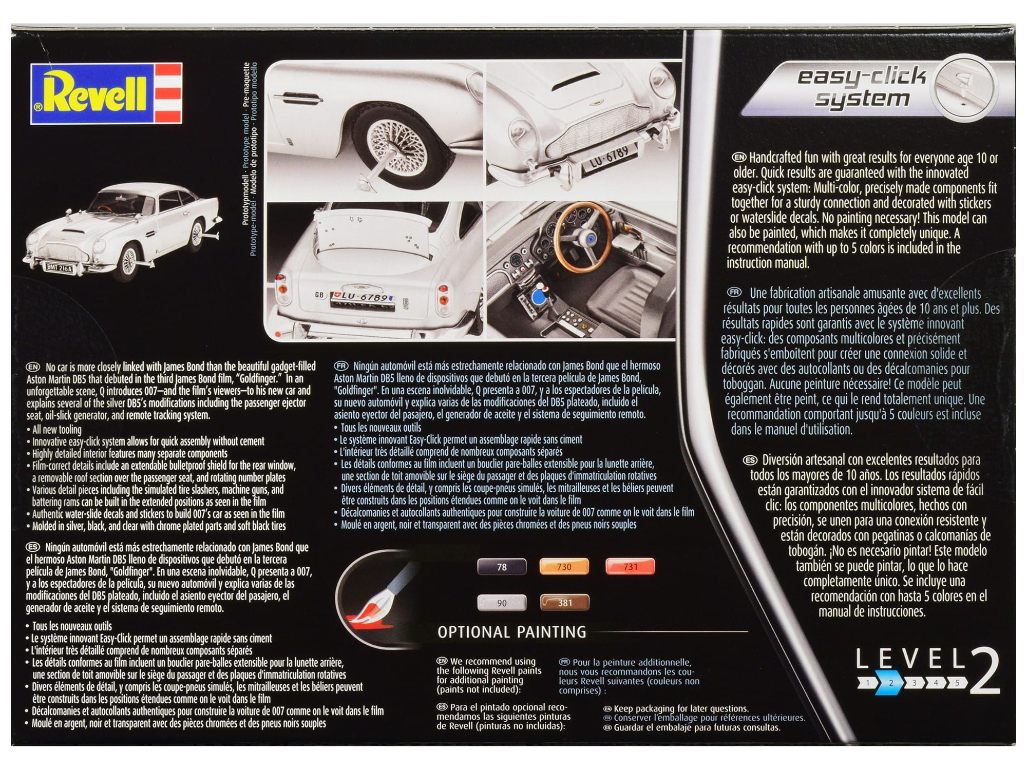 Level 2 Easy-Click Model Kit Aston Martin DB5 James Bond 007 ...