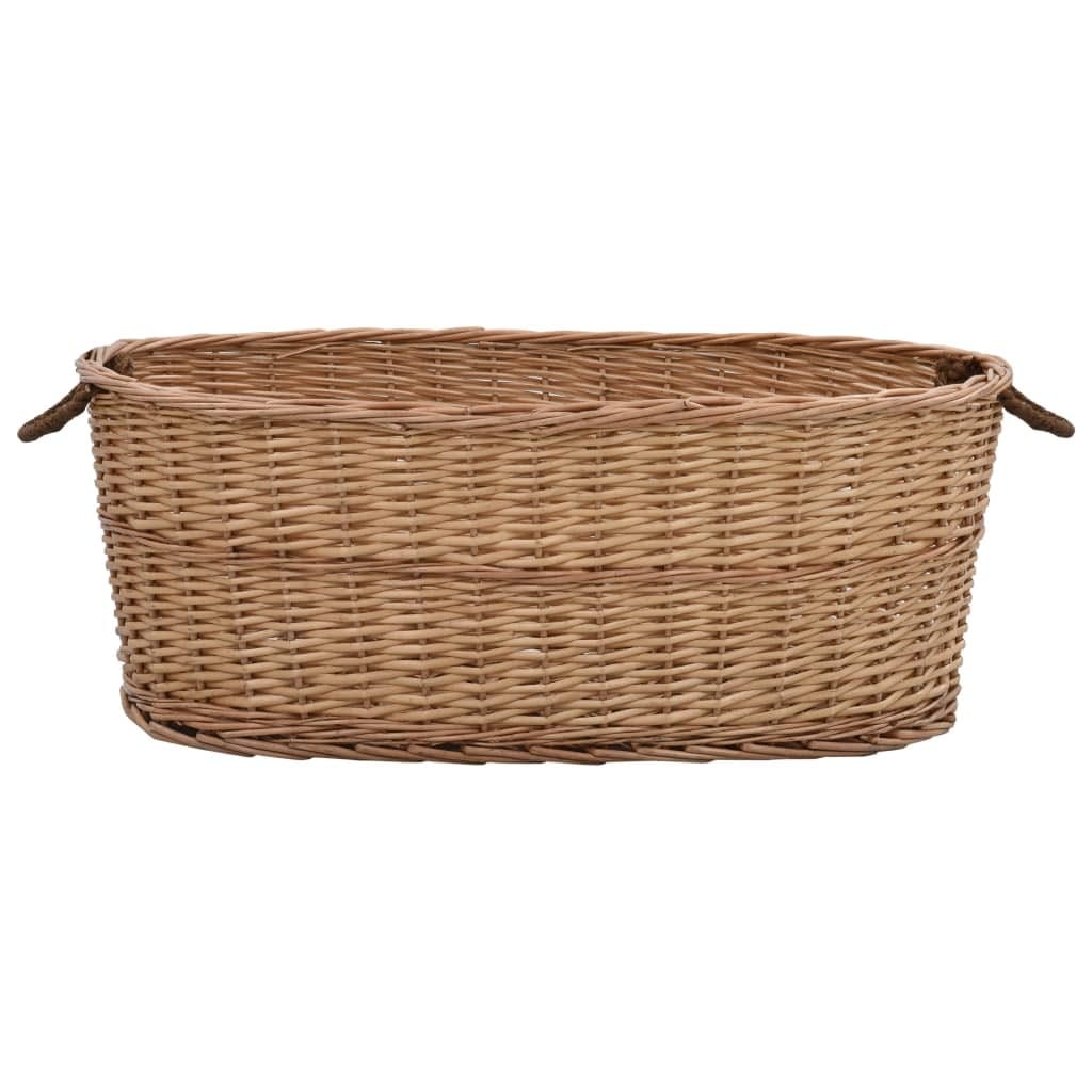 FIREWOOD BASKET WITH Carrying Handles 88x57x34 cm Natural Willow £113. ...
